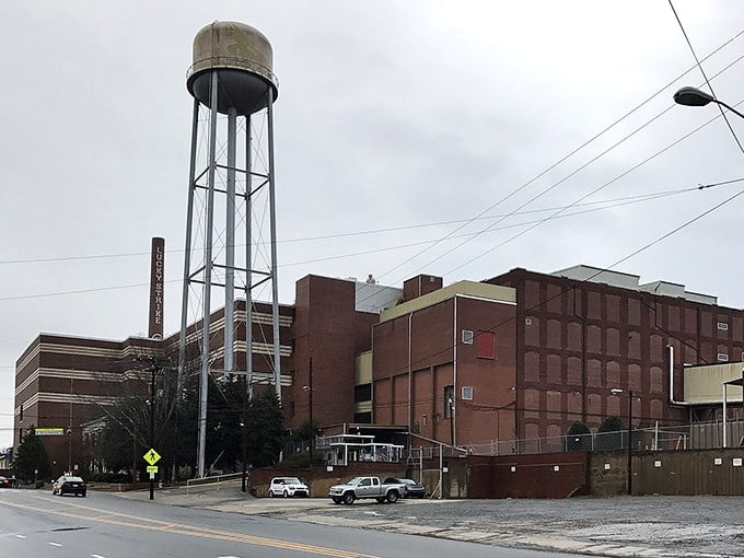 The former American Tobacco Company complex and water tower—where Reidsville's economic engine once hummed with activity—now stands as an industrial cathedral.