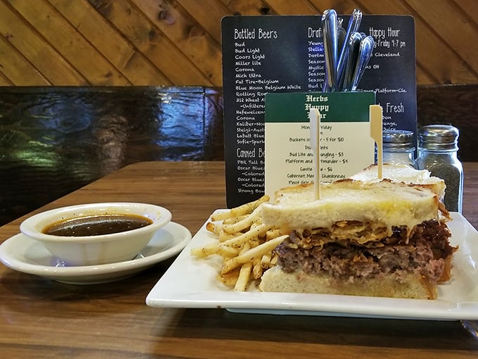 The French Dip: where bread, meat, and jus perform a synchronized swimming routine of flavors. That side of dipping sauce isn't optional—it's essential.