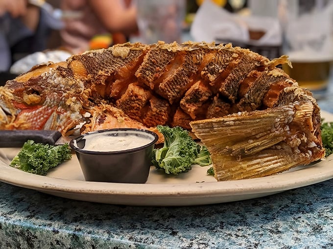 Golden-fried snapper so beautiful it deserves its own Instagram account – and probably already has several devoted followers.