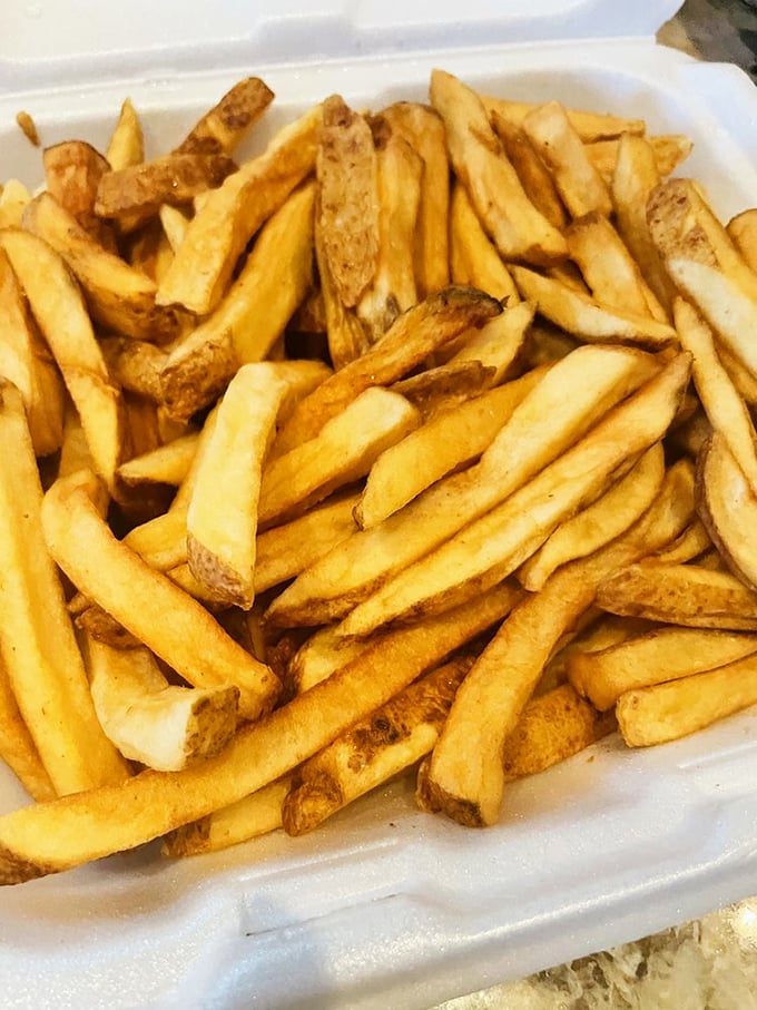 Golden fries that could make a Frenchman weep with joy. Simple, honest, and the perfect vehicle for sopping up any stray barbecue sauce.