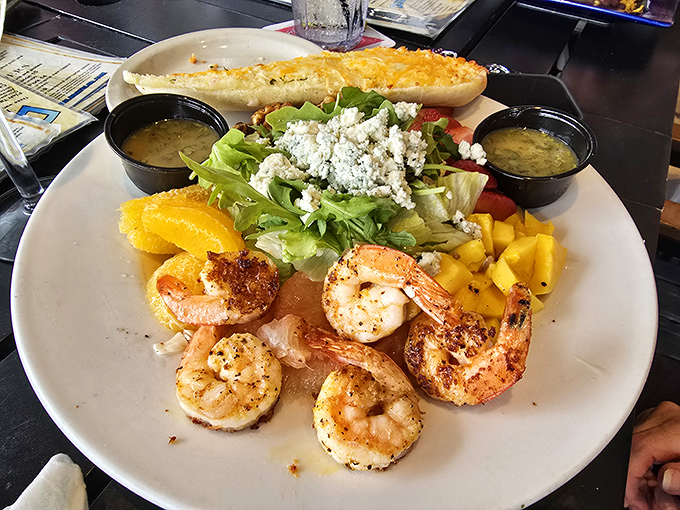 When shrimp this perfectly grilled meets a garden-fresh salad, it's not just lunch—it's a midday vacation for your palate.