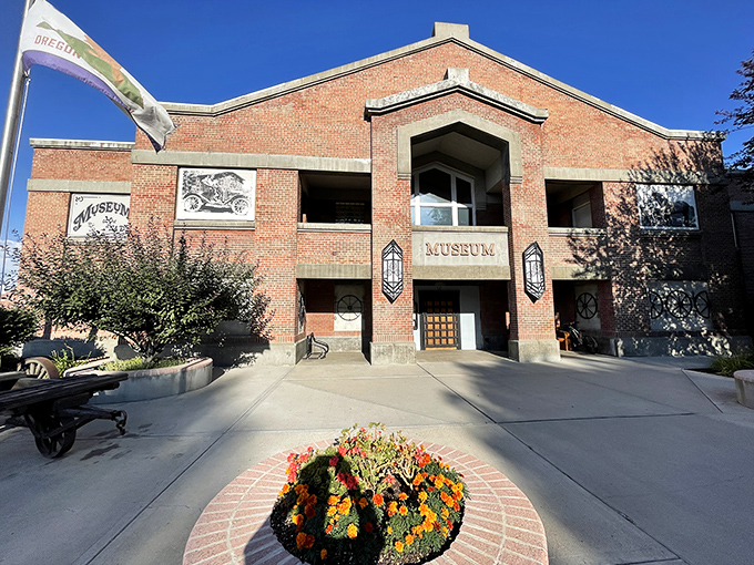 The Baker Heritage Museum doesn't just preserve history – it celebrates it with brick-and-mortar enthusiasm and a flower display that says "Yes, we're proud of our past."