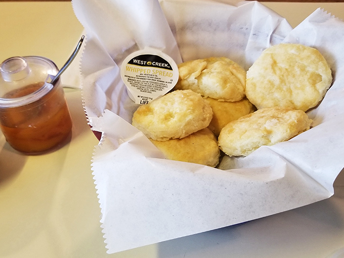These aren't just biscuits; they're cloud-like vehicles for butter, jam, and happiness. Fluffy on the inside, golden on the outside—Southern perfection.