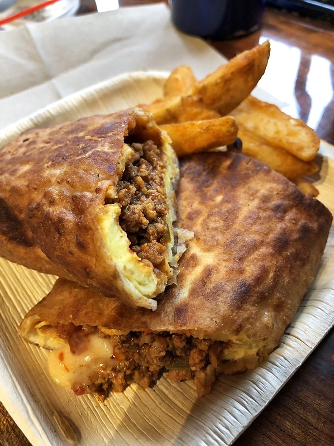 This breakfast wrap isn't messing around. Imagine all your morning favorites having a reunion party, then being wrapped in a toasty, golden blanket.