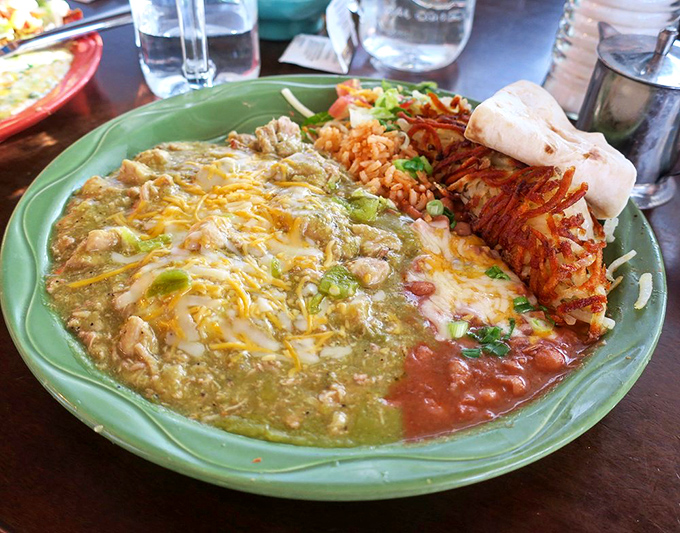 Huevos rancheros done right – where every morning feels like a celebration of Southwest breakfast perfection.