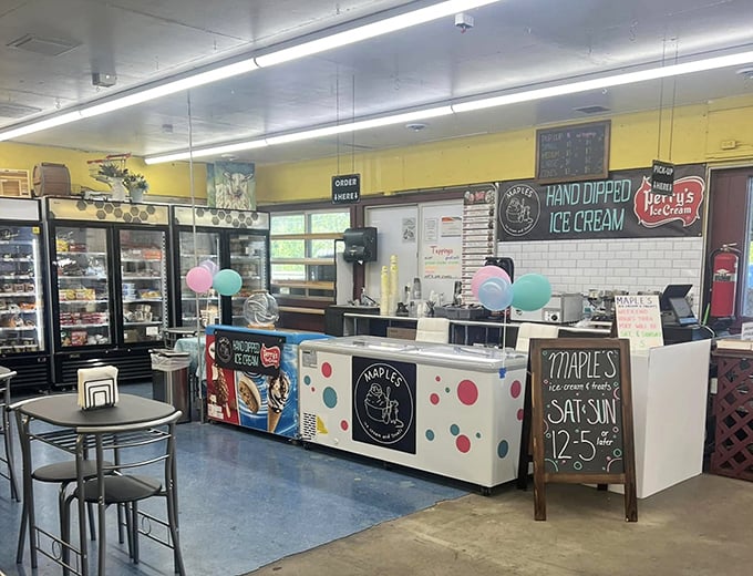 After hours of bargain hunting, Maple's Ice Cream offers sweet salvation. Hand-dipped cones and friendly service—the perfect intermission for weary shoppers.