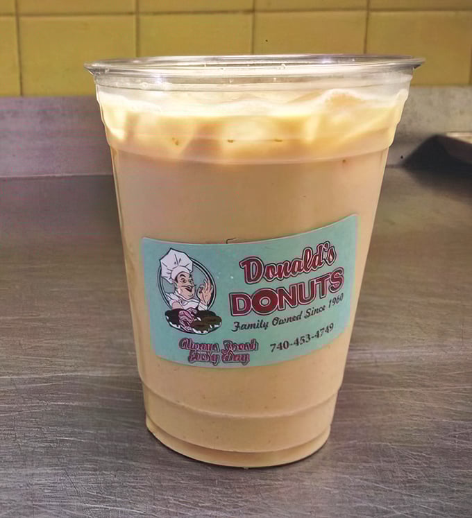 Coffee that's dressed for success. This isn't just a caffeine delivery system – it's the perfect dance partner for your donut, complete with a fancy outfit and Donald's signature charm.