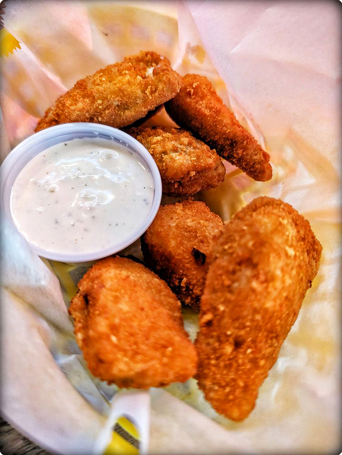 Golden-brown on the outside, molten goodness within – these chicken tenders aren't just finger food, they're finger-licking philosophy.