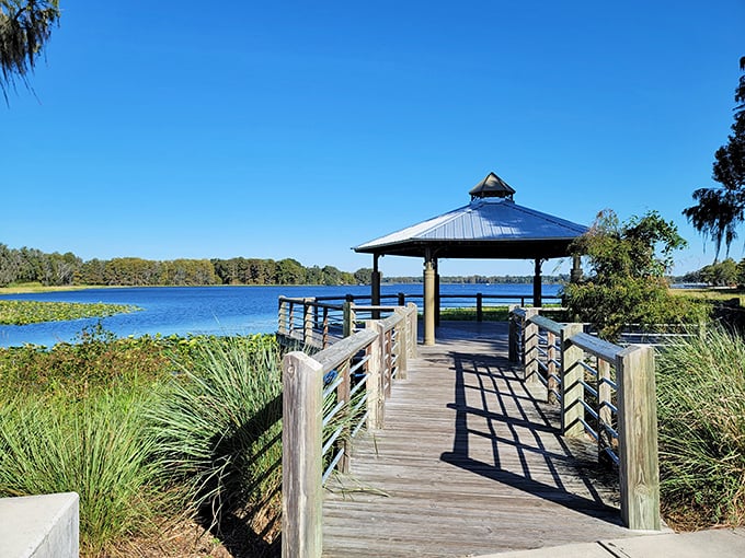 This lakeside gazebo isn't just Instagram-worthy – it's a front-row seat to Florida's natural splendor and spectacular sunsets.