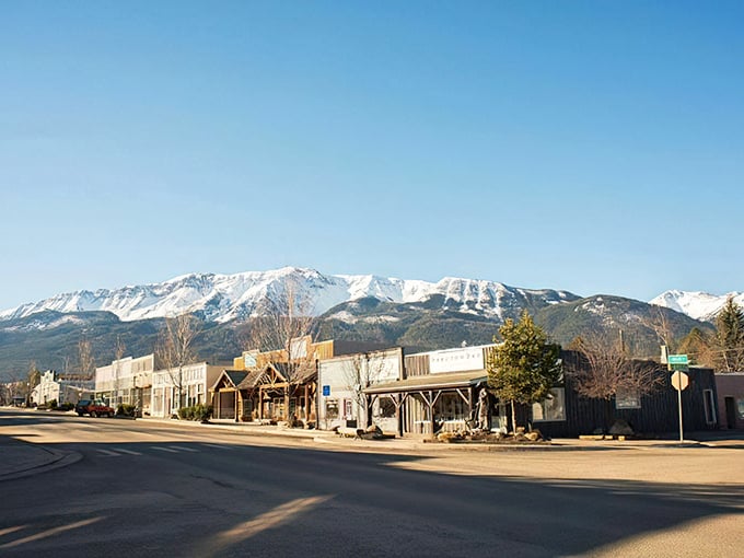 The Wallowa Mountains provide a dramatic backdrop for Joseph's western-style storefronts. Hollywood couldn't design a more perfect mountain town setting.