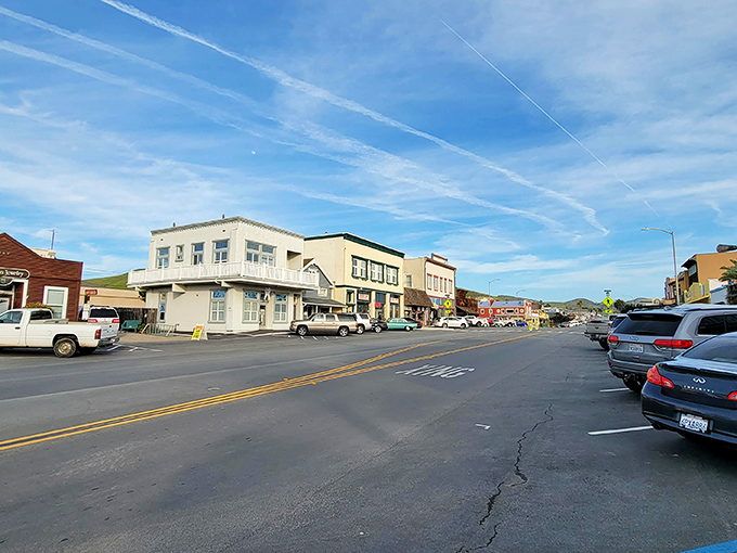 Main Street Cayucos—where parking is still easy and nobody's in a hurry except maybe the seagulls eyeing your sandwich.