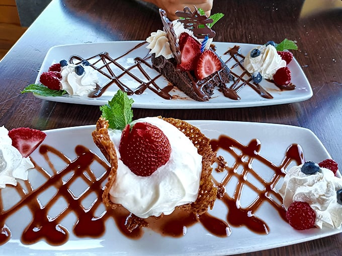 Desserts that make you contemplate ordering two—one for now and one for the "drive home" that mysteriously disappears before leaving the parking lot.
