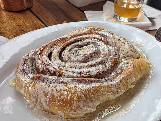 A cinnamon roll that requires a building permit. This isn't dessert—it's an architectural achievement with frosting.
