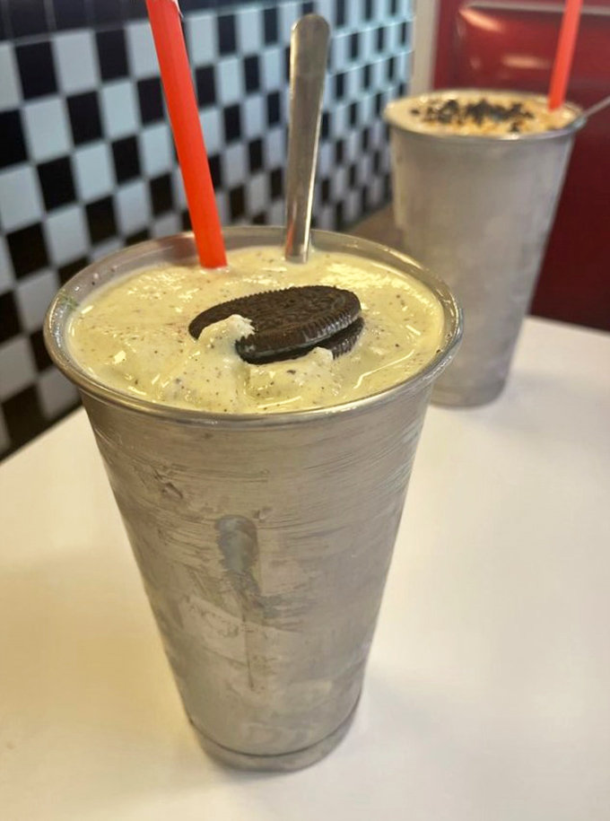 That's not just a milkshake with an Oreo crown—it's a drinkable dessert that requires both a straw and a commitment.
