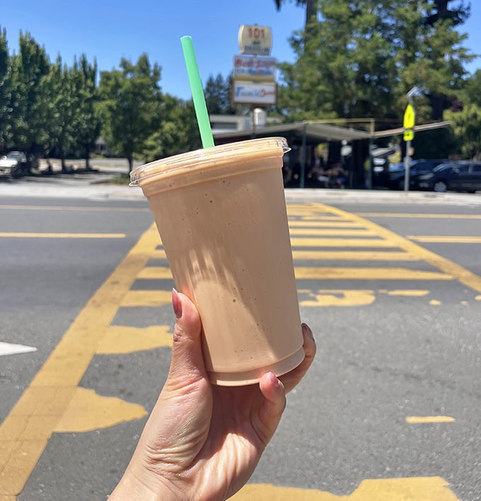 Thick, creamy, and worth every brain freeze—this milkshake doesn't mess around with being healthy.