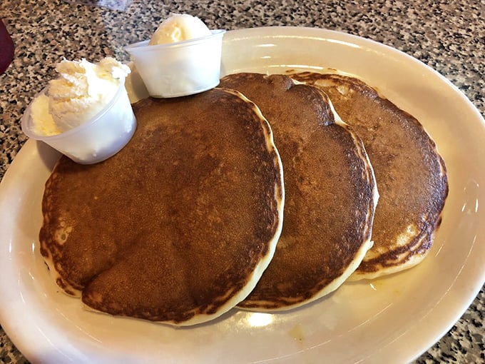Pancakes so perfectly golden and fluffy they make you wonder if the griddle has some kind of magic spell cast upon it.