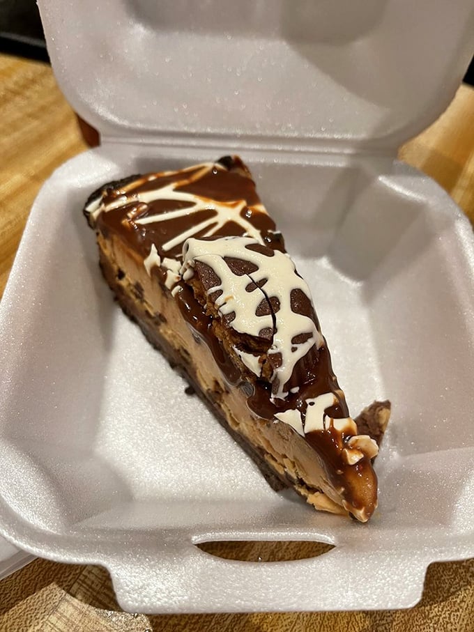 This peanut butter pie slice could make even Mr. Rogers abandon his diet – pure creamy, dreamy decadence.