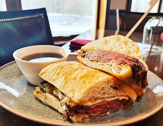 This prime rib sandwich isn't just lunch—it's an afternoon commitment to excellence that requires both napkins and possibly a nap afterward. 