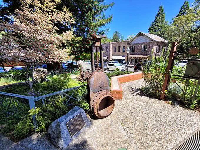 Mining equipment transformed into public art tells the story of Nevada City's origins. History isn't hidden away in museums here—it's part of everyday life.