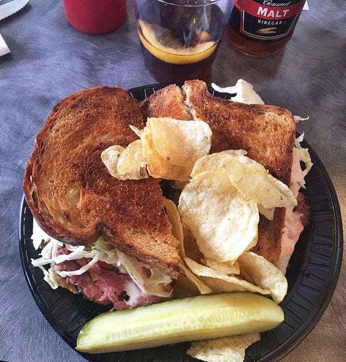 A proper Reuben should require both hands and several napkins. This masterpiece of melted cheese, tangy kraut, and tender meat delivers on all fronts.