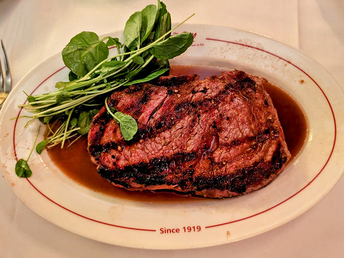 This ribeye doesn't need special effects – its perfect char and rosy interior create all the drama you need on a plate.