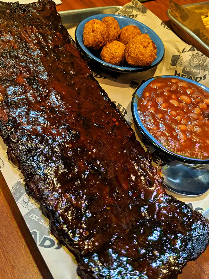 These ribs showcase the pitmaster's art, with that perfect smoke ring and fall-off-the-bone tenderness dreams are made of.