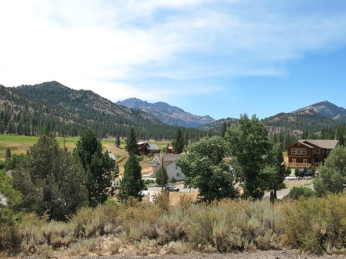 Mountain homes nestled against Sierra peaks – where your backyard view would cost millions elsewhere but comes standard here.