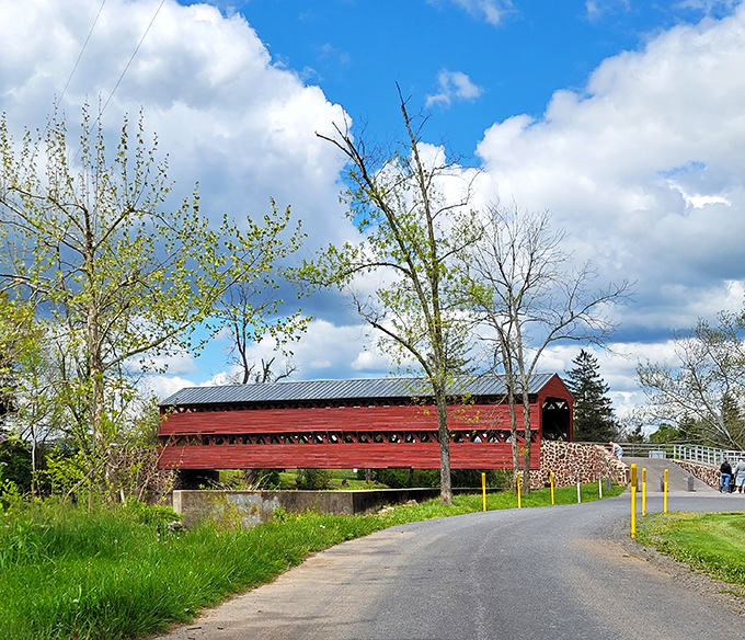 The approach to Sachs Bridge offers a moment of anticipation—like the opening credits to a movie you already know you're going to love.