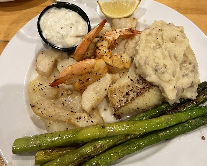 A seafood plate that answers the eternal question: "Why choose one treasure from the sea when you can have them all?"