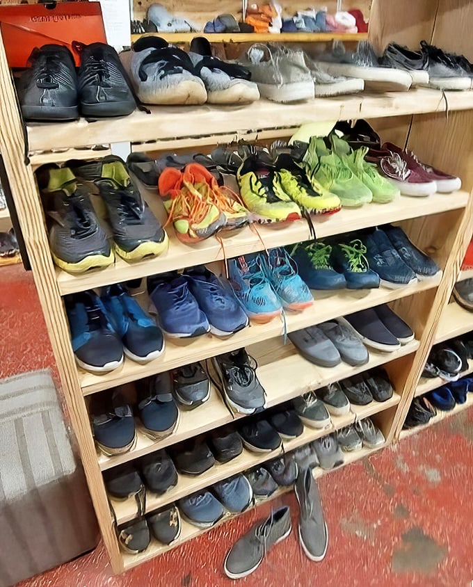 From barely-worn athletic shoes to everyday classics, this footwear collection proves one person's castoffs become another's perfect fit.