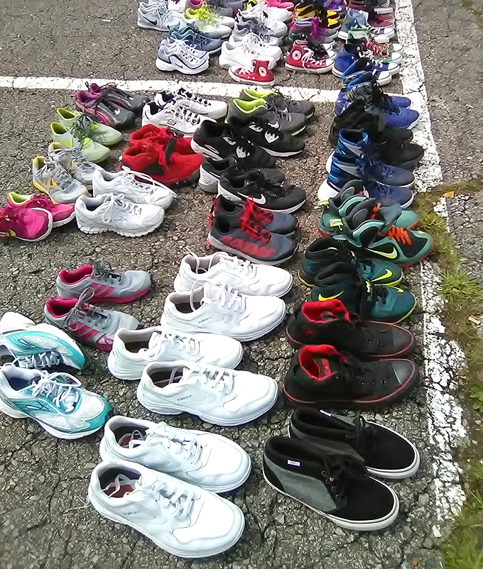 Footwear archaeology at its finest – every pair represents someone's journey through life's adventures and misadventures.