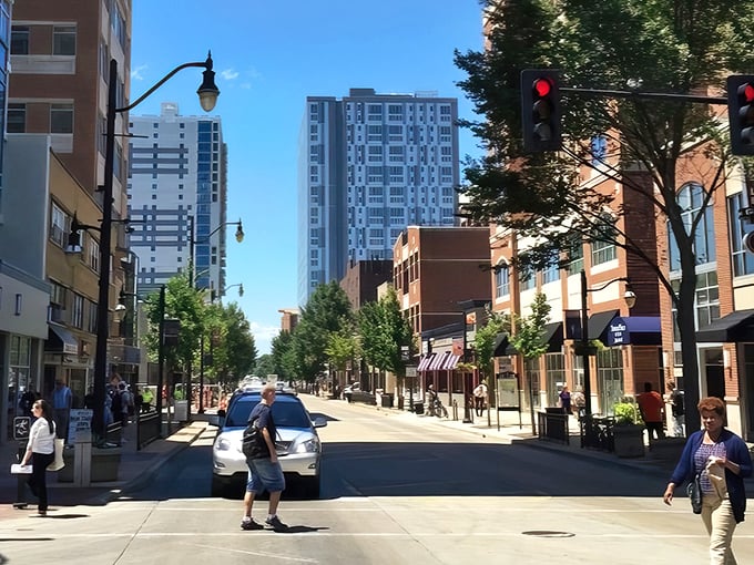 Modern urban living with a Midwestern sensibility – where high-rises stand tall but still remember to say "excuse me" when blocking your view.