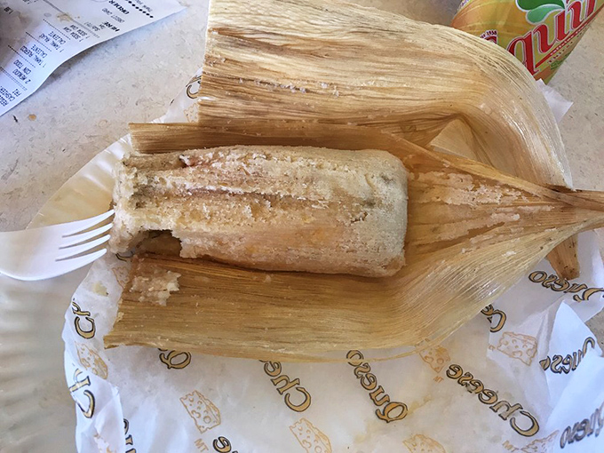 Unwrapping a tamale here feels like opening a present – corn husks revealing fluffy masa and perfectly seasoned filling inside. 