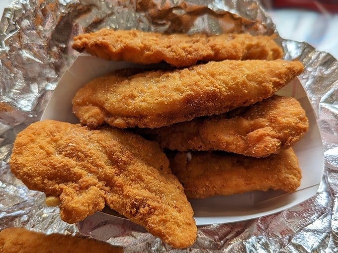 Golden-brown chicken tenders that crunch like autumn leaves—except these leaves make you happier than raking ever could.