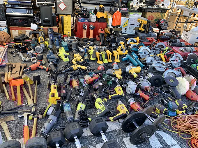 Tool paradise for the DIY enthusiast or professional alike. This hardware heaven proves one person's "I don't need this anymore" is another's "just what I needed!"