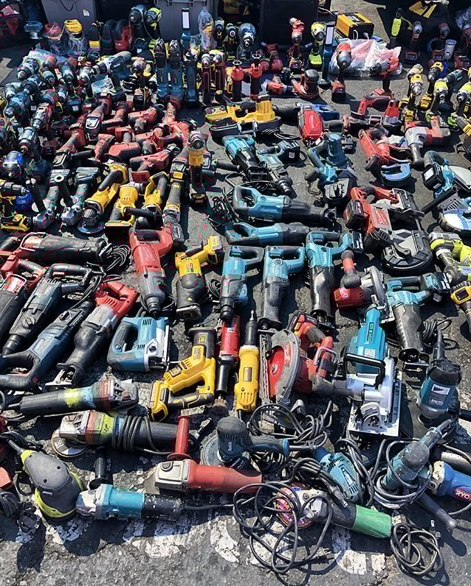 Tool paradise for DIY enthusiasts or professionals—like a hardware store had a yard sale after drinking too much coffee.