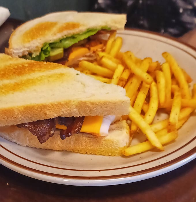 The Turkey Club isn't just a sandwich; it's architecture—layers of smoked turkey, bacon, and fresh veggies creating a skyscraper of flavor that demands to be admired before demolished.