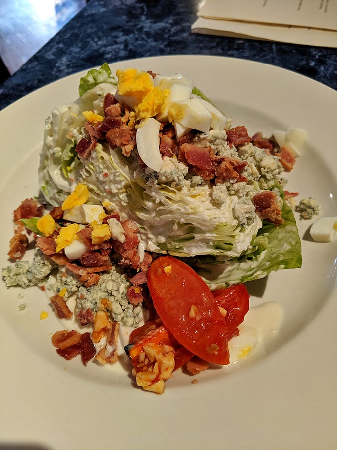 The humble wedge salad gets a glow-up that would make any steakhouse jealous. That bacon isn't just a topping—it's the crown jewel.