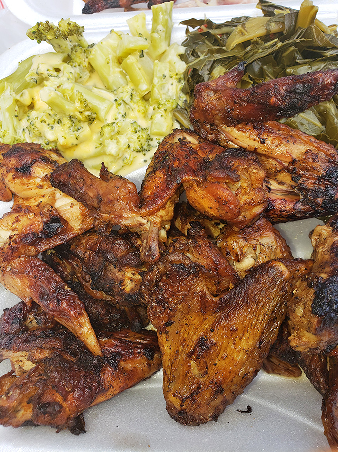 These wings aren't just smoked, they're transformed – sporting a bark that would make tree surgeons jealous and flavor that defies simple description.