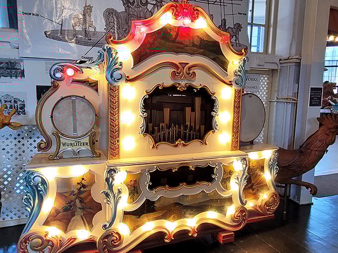 The ornate Wurlitzer Band Organ – the original soundtrack provider before Spotify, and infinitely more charming.