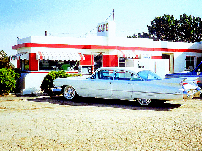 Before decay claimed it, Twin Arrows' cafe welcomed weary travelers with classic American comfort and that unmistakable Route 66 hospitality.