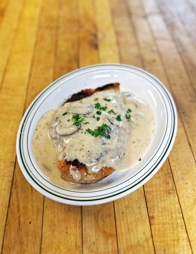 Chicken Marsala that doesn't just sit on the plate—it performs, with mushrooms and peppers playing delicious supporting roles in this classic dish.