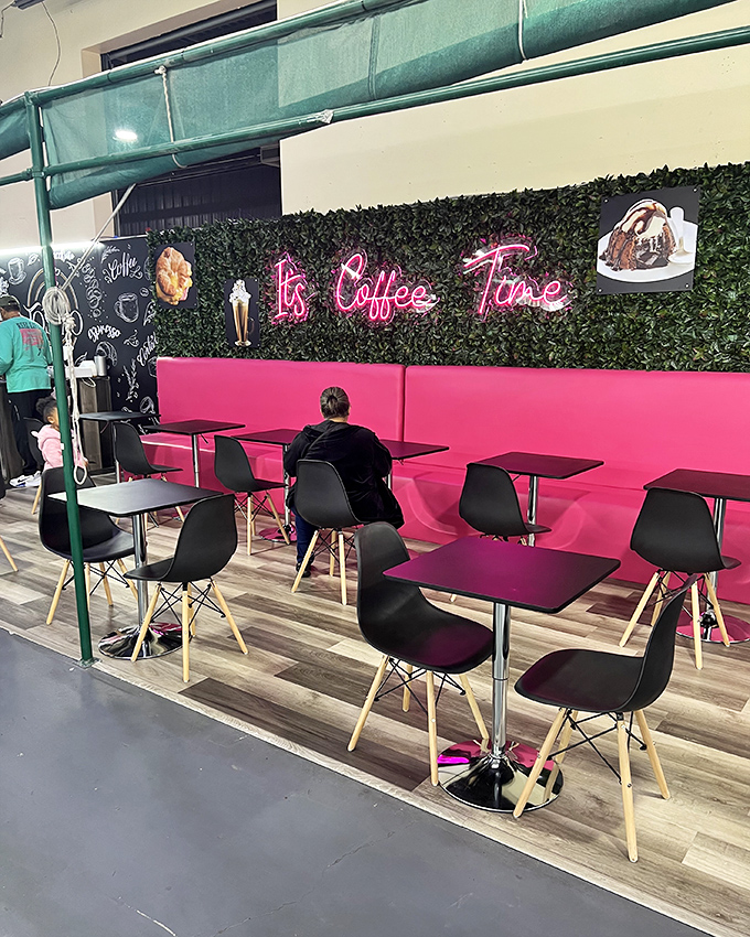 "It's Coffee Time" indeed! This Instagram-worthy café corner offers a stylish respite when your shopping legs need a break and your caffeine levels need a boost.