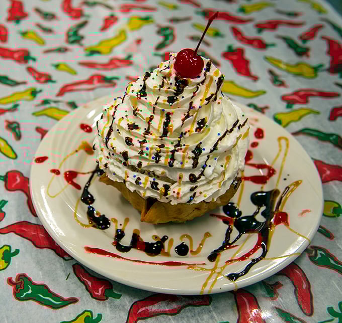 Fried ice cream that defies physics—hot, cold, crunchy, and creamy all at once. The cherry on top isn't just decoration; it's the exclamation point.