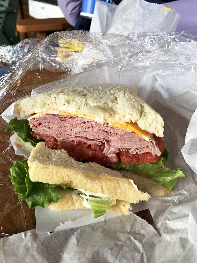 This ham sandwich doesn't mess around – it's what your lunch dreams are made of.