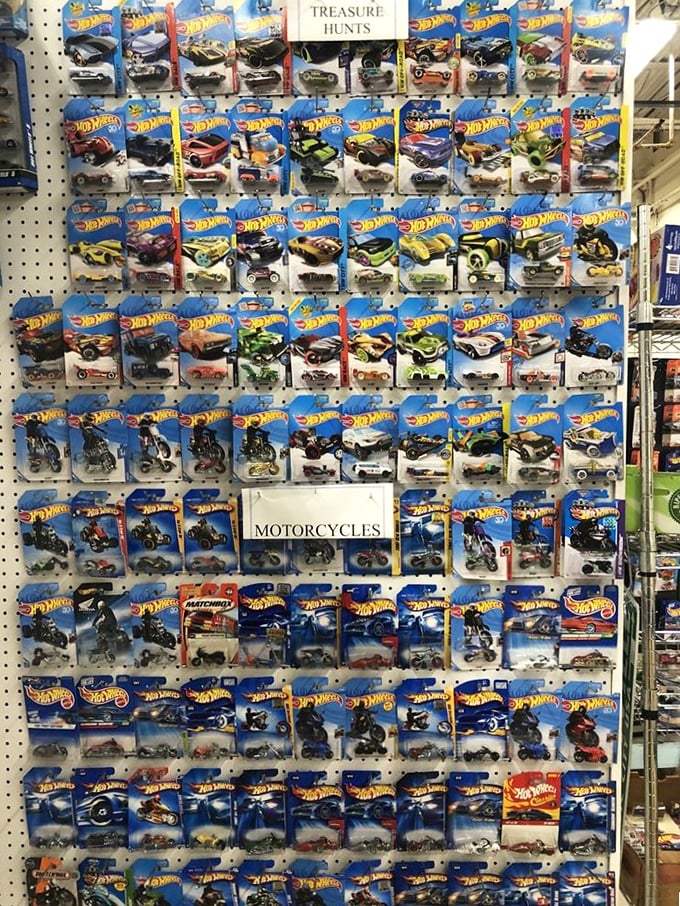 Hot Wheels heaven – where grown men suddenly remember exactly which cars they had in 1978 and why they desperately need them again.