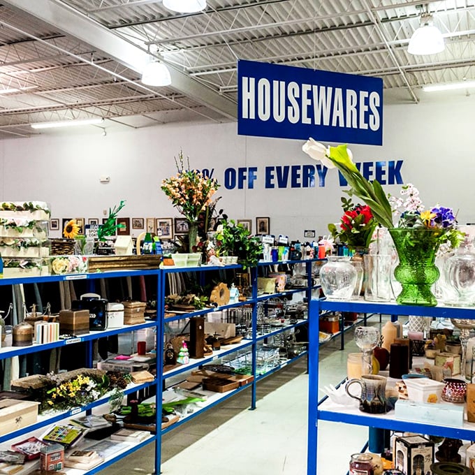 The housewares section sparkles with potential. Those vases aren't just holding flowers—they're holding decades of dinner party conversations.