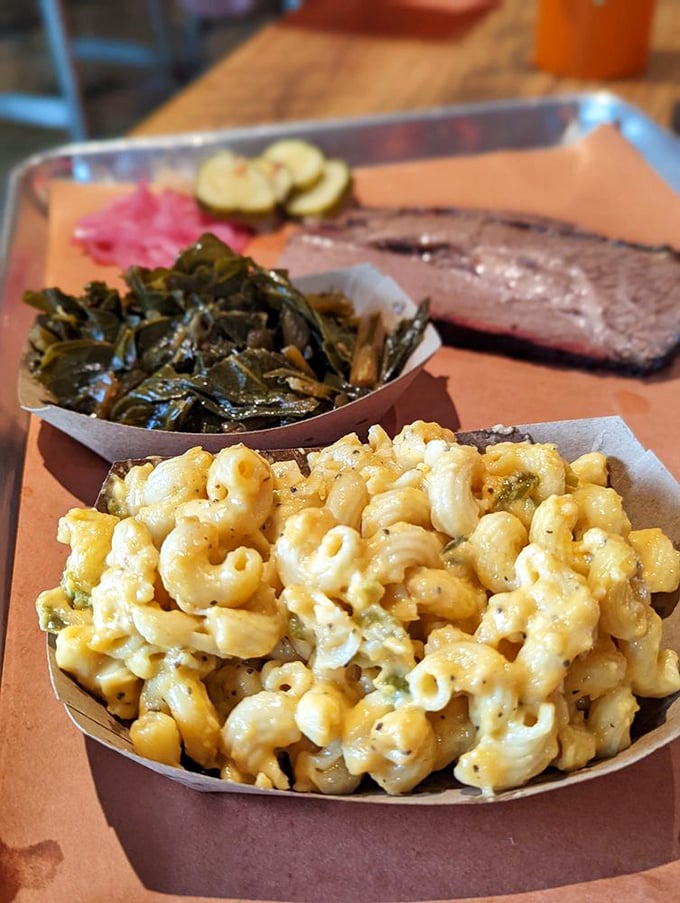 Mac and cheese that makes you question all other mac and cheese. Comfort food that doesn't just hug you—it writes you into its will.