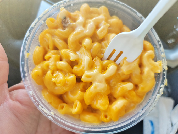 This mac and cheese isn't just comfort food—it's therapy in a cup. That golden hue promises a perfect cheese-to-pasta ratio.