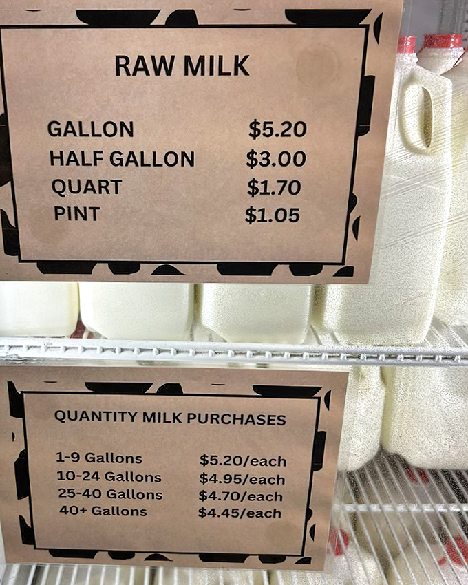 Raw milk prices that remind us of a time when a gallon of anything cost less than your morning latte.